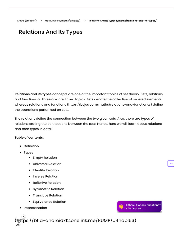 Relations - Types, Definition, Examples & Representation | PDF | Set ... Relations - Types, Definition, Examples & Representation | PDF | Set ...