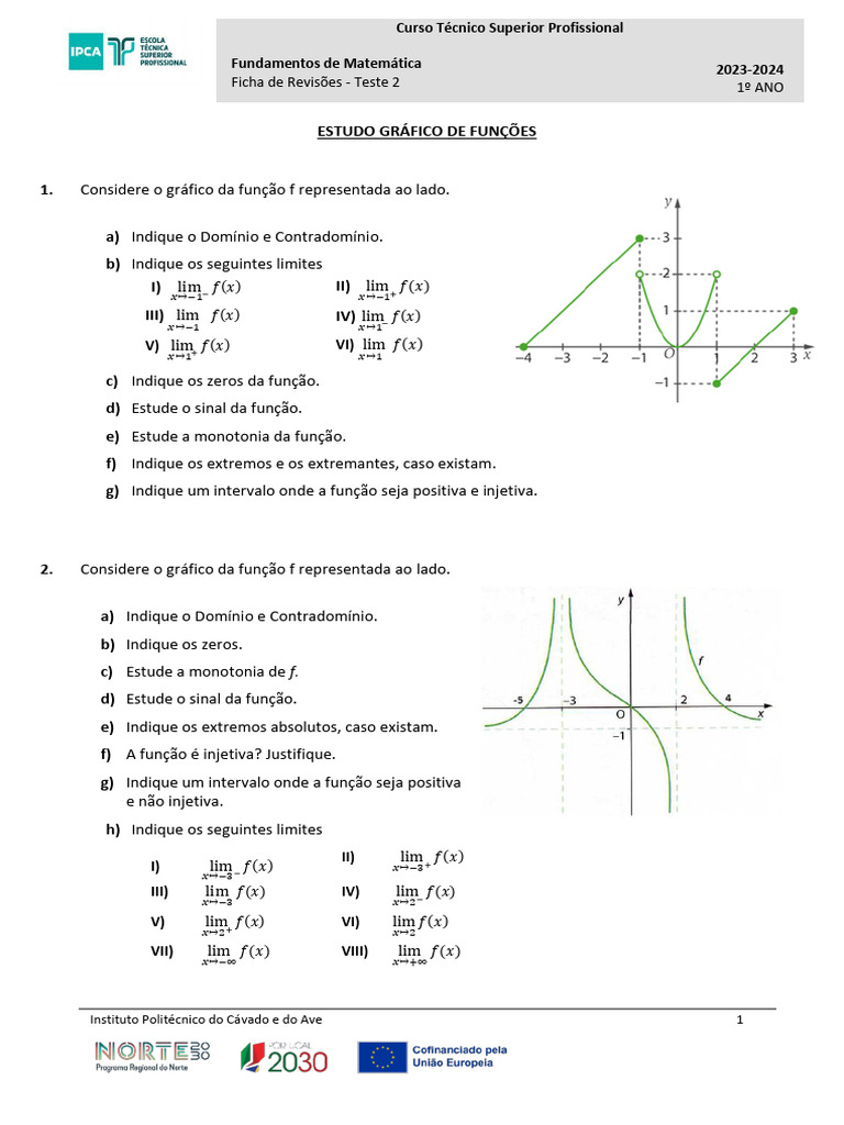 Estudo Gráfico de Funções Matemáticas | PDF | Função (Matemática ...