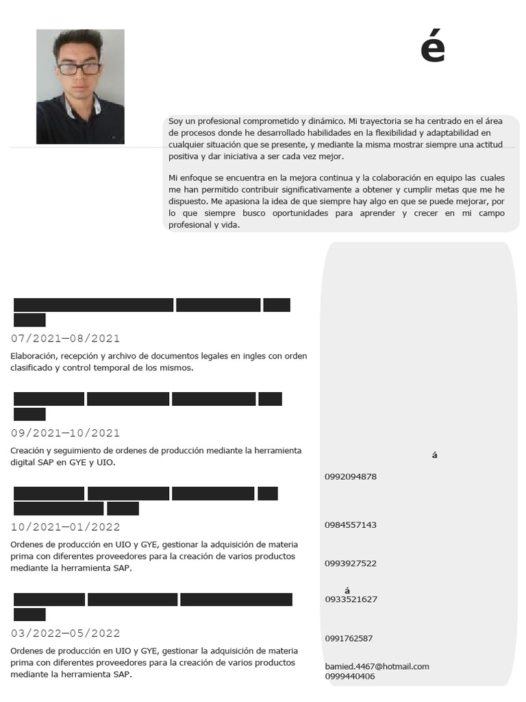 Harold Barros Cv | PDF | Ecuador | Business