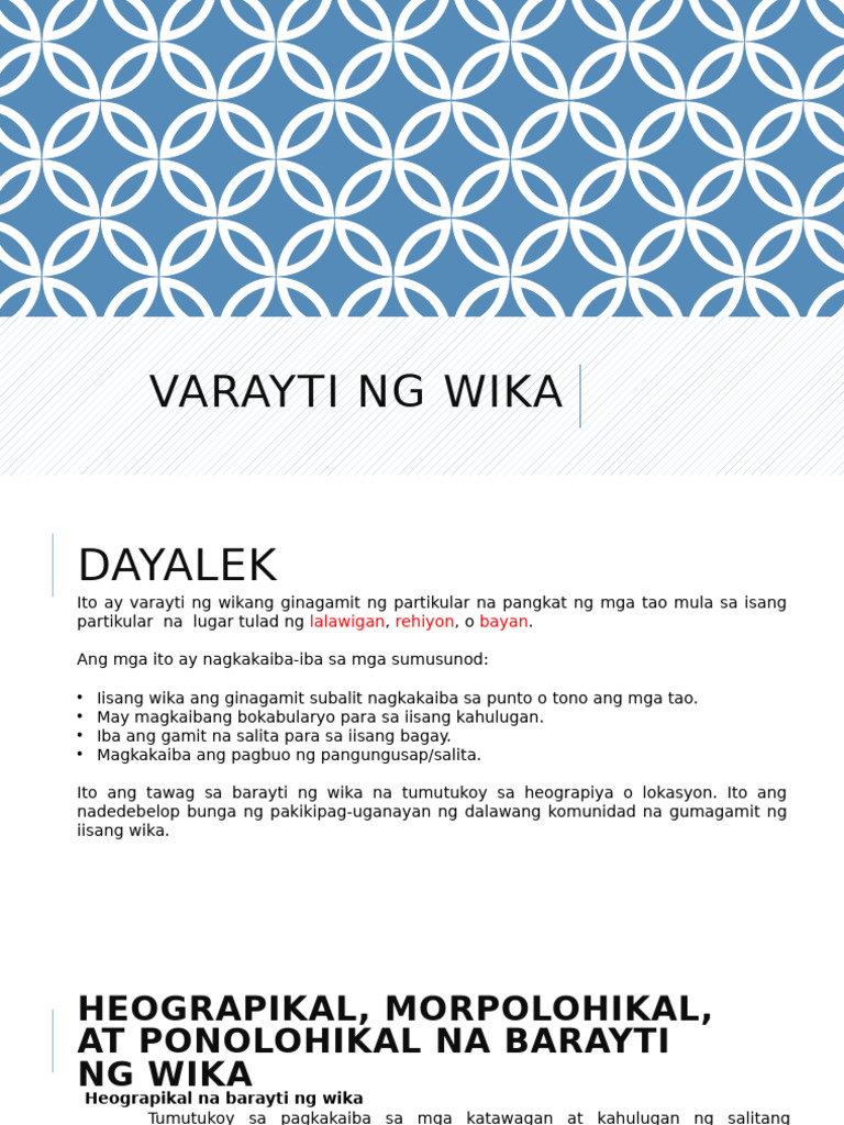 Varayti NG Wika Updated | PDF