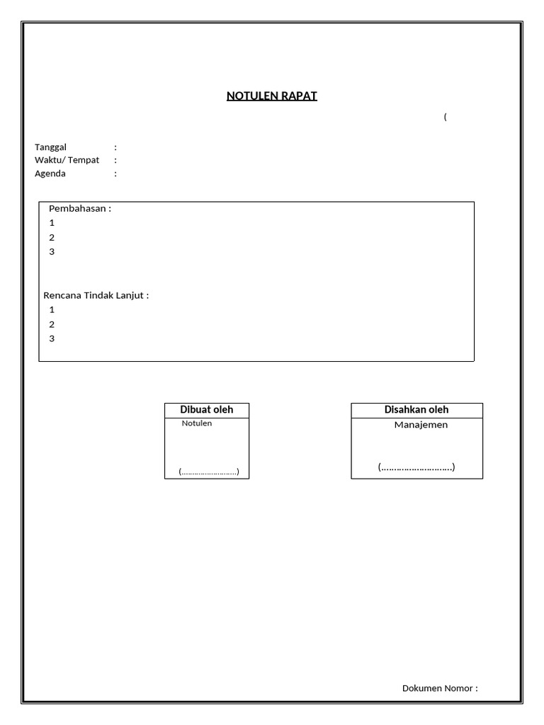 Notulen Rapat dan Tindak Lanjut | PDF