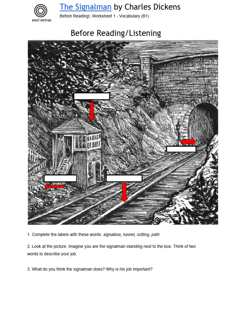 Signalman Vocabulary Worksheet B1 | PDF