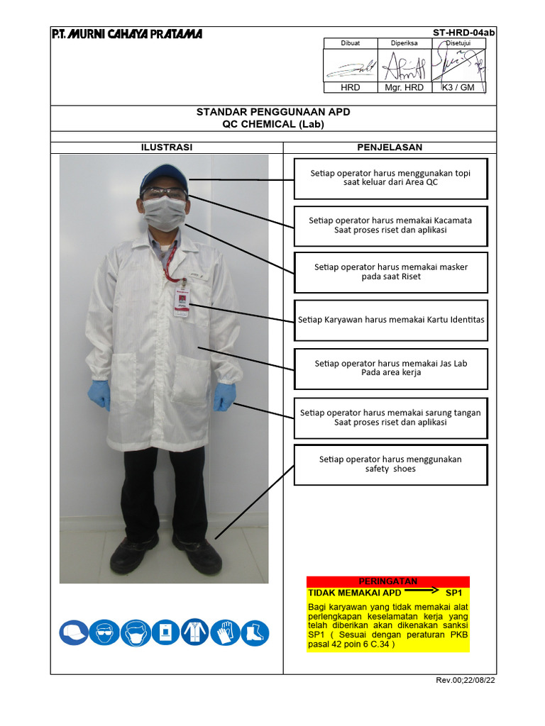 Standar Penggunaan APD di Laboratorium | PDF