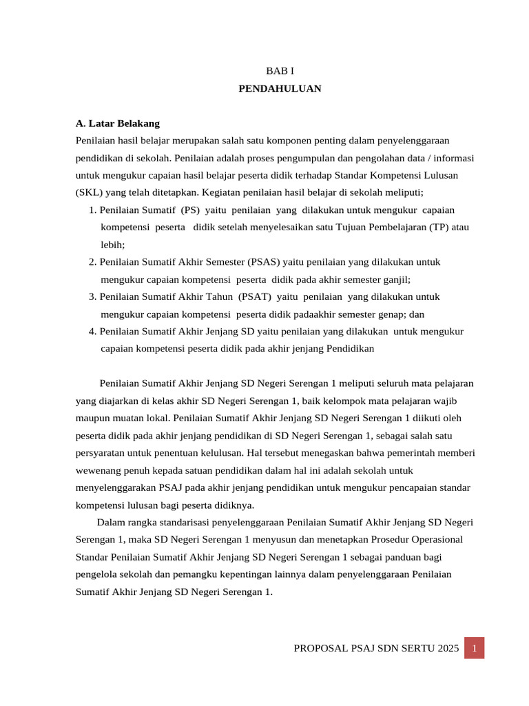 PROPOSAL PSAJ 2025 SERTU (Sudah Ditata) | PDF
