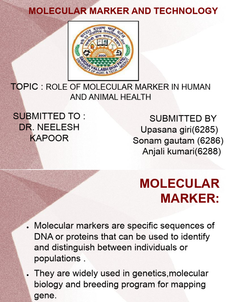 Role of molecular markers in human and animal health | PDF | Genetic ...