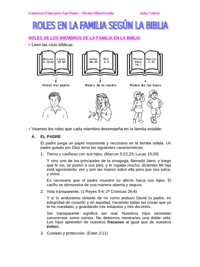 Roles en La Familia Segun La Biblia para Quinto Grado de Primaria | PDF | Esther | Misericordia
