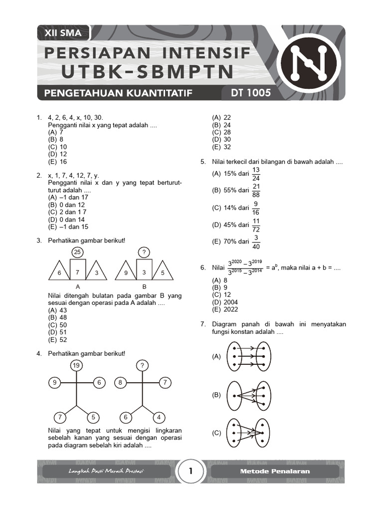 DT1005_TPS Kuantitatif_UTBK 21 (2) | PDF