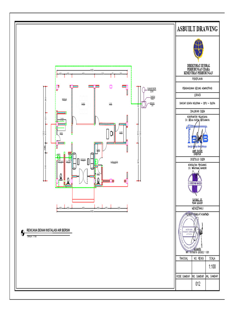 Asbuilt Drawing: Rencana Denah Instalasi Air Bersih | PDF