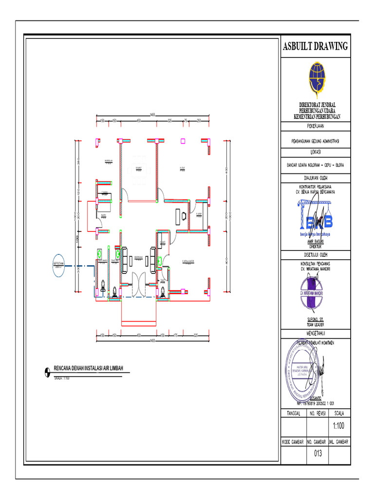 Asbuilt Drawing: Rencana Denah Instalasi Air Limbah | PDF