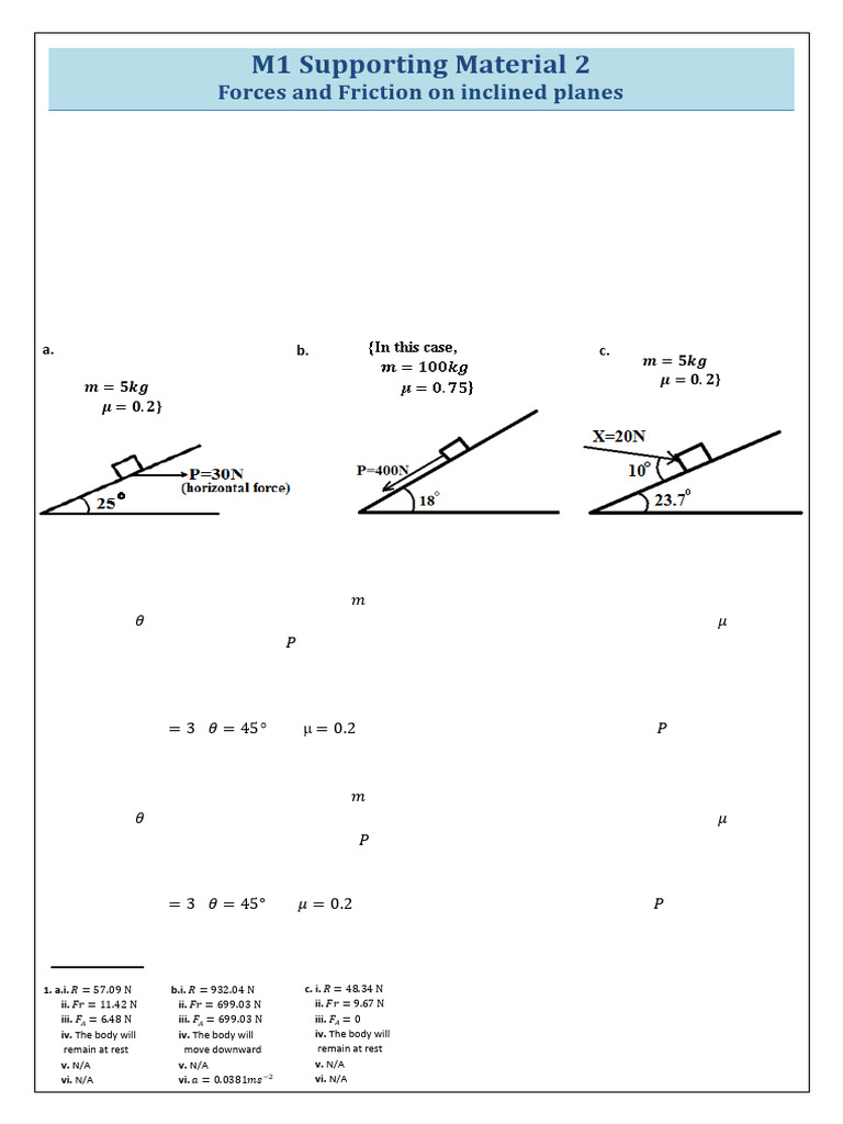 Forces on Rough Inclined Planes | PDF | Force | Friction