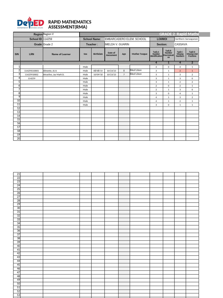 RMA G2Scoresheet v1 Demo-1 | PDF