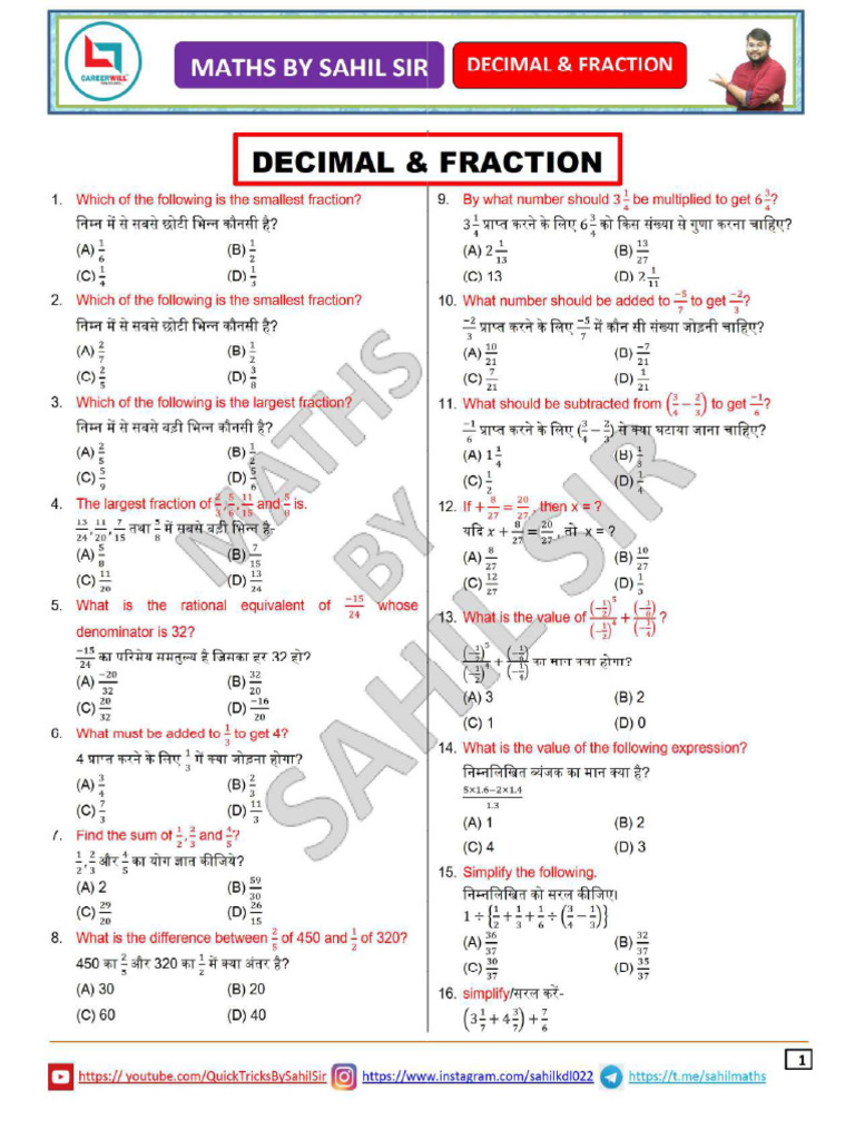 2 Decimal Fraction | PDF