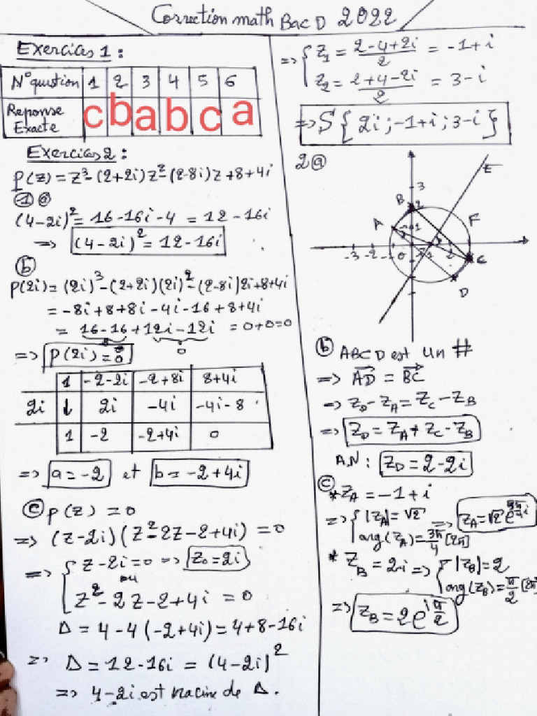 Correction Math Bac d 2022 | PDF