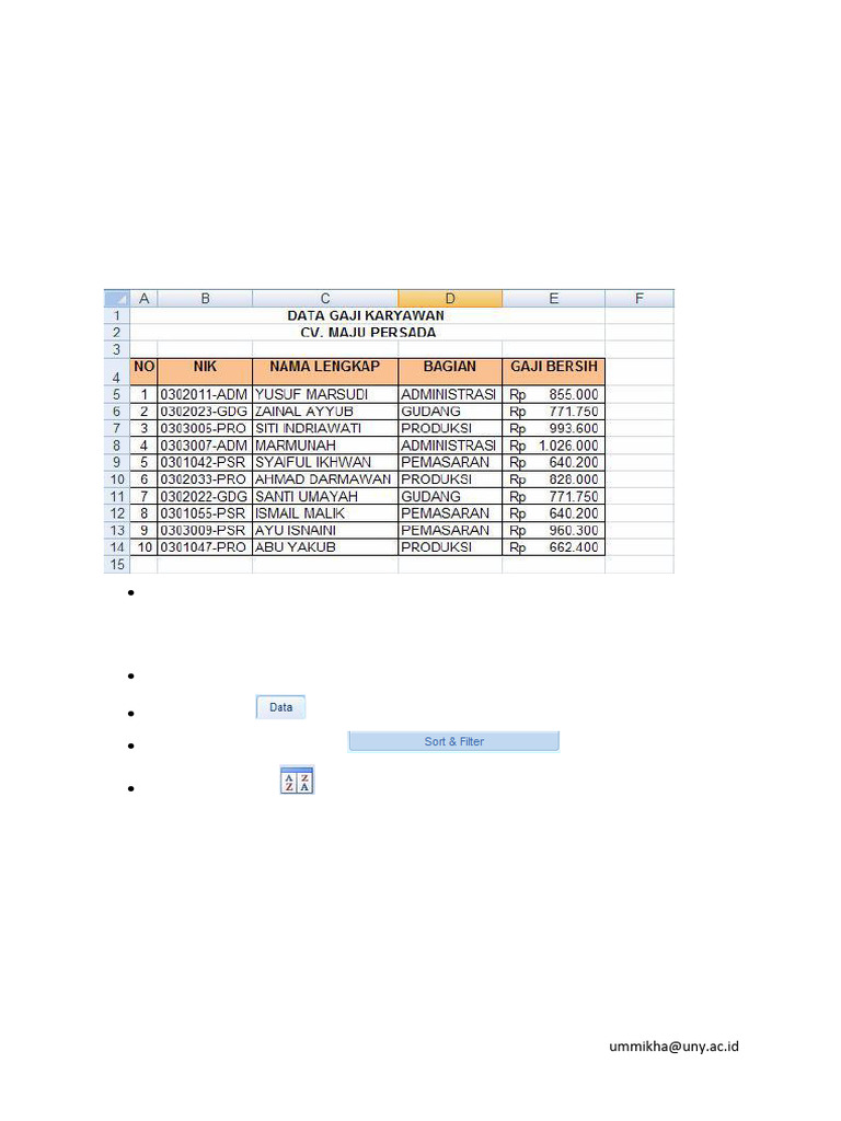 Materi+5_Pengolahan+Database+Sederhana+dengan+Excel | PDF