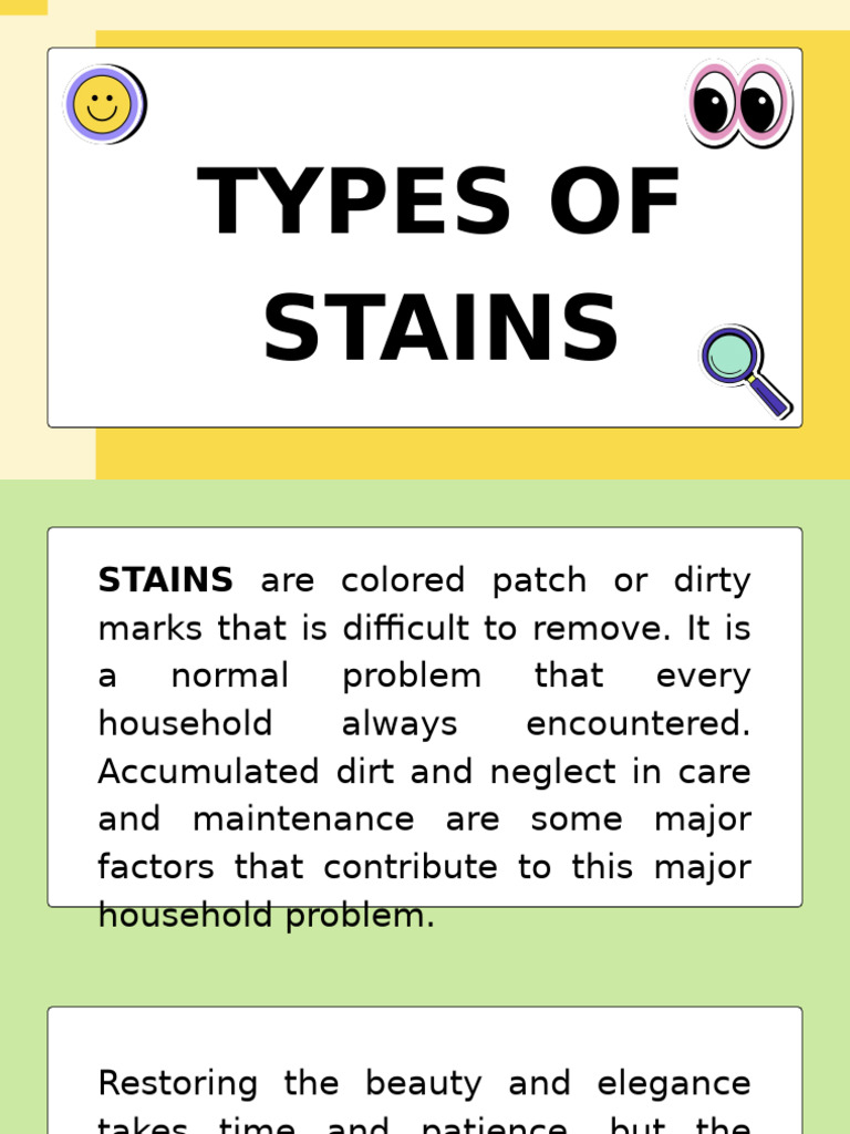 Types of Household Stains Explained | PDF