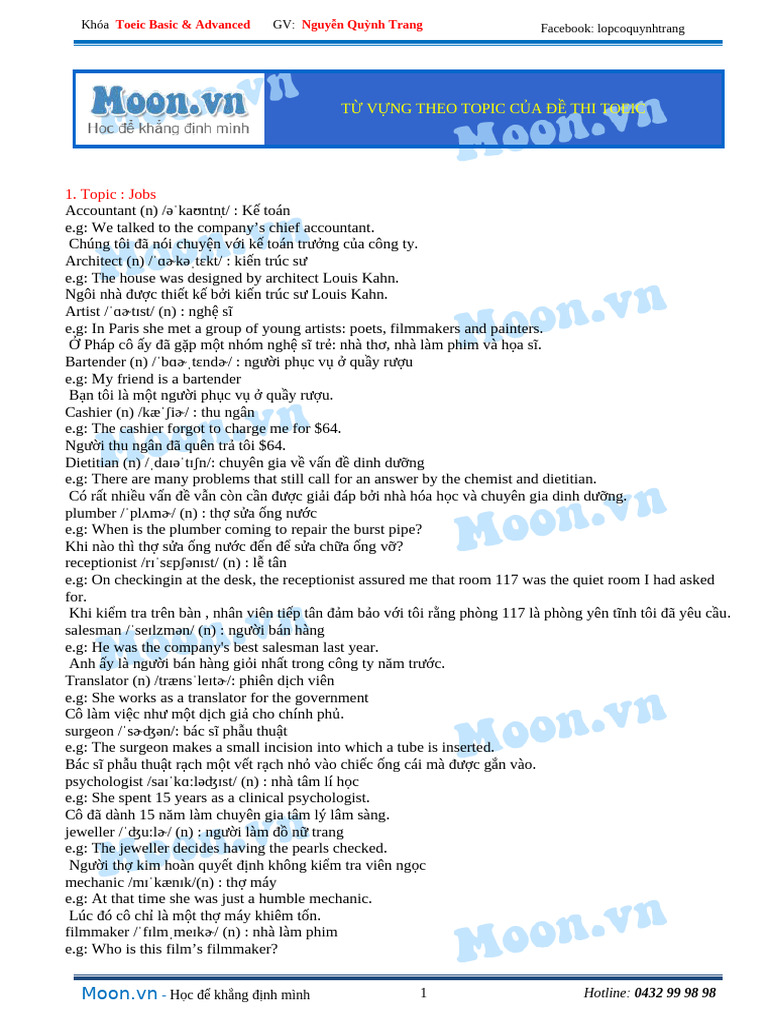 Vocab Toeic Basic & Advanced | PDF