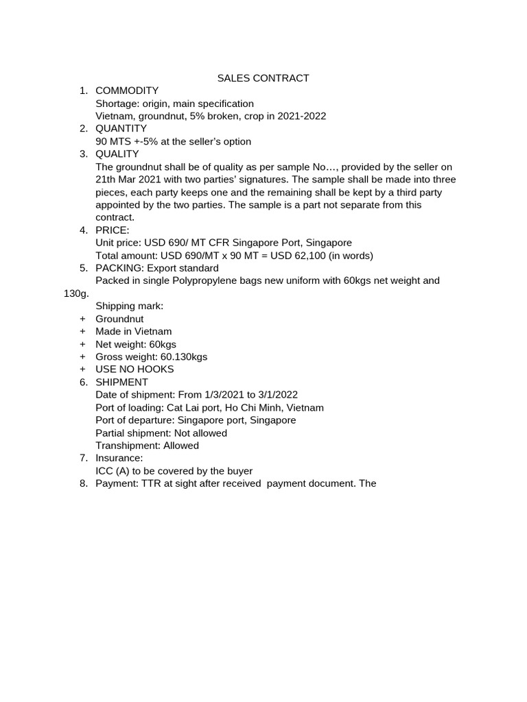 Sales Contract | PDF