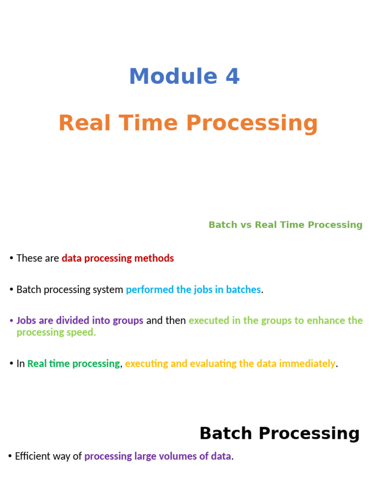 Batch vs Real Time Data Processing | PDF | Apache Spark | Cache (Computing)