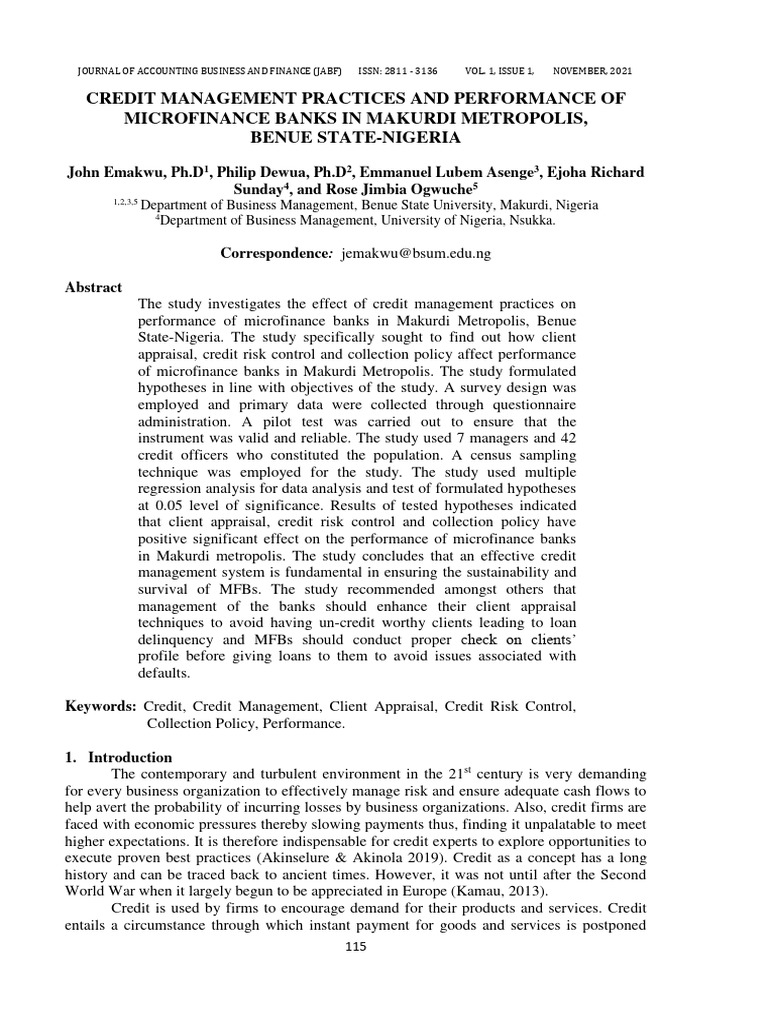 Credit Management Practices and Performa | PDF | Errors And Residuals | Loans