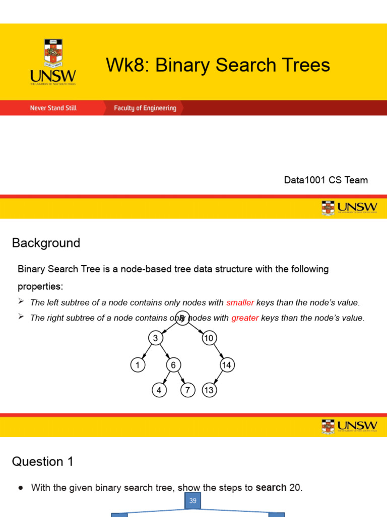 Tut W8 - Binary Search Tree - Questions - Tagged | PDF | Algorithms And Data Structures | Algorithms