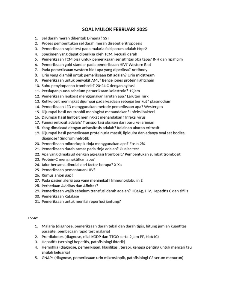 Soal Mulok Februari 2025 | PDF