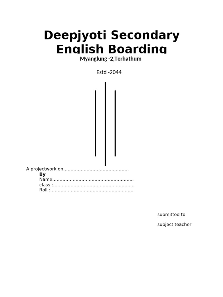 Project Work Front Page | PDF