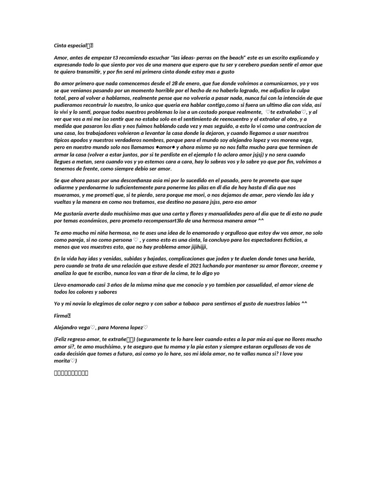 Carta 1 | PDF | Amor