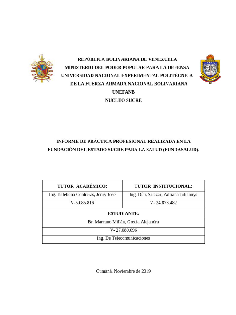 Informe de Pasantias Grecia APA | PDF | Telecomunicaciones | Tecnología ...