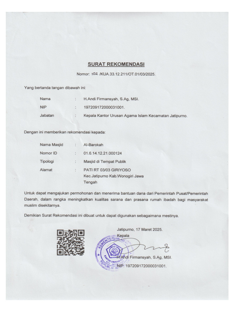 surat rekom | PDF