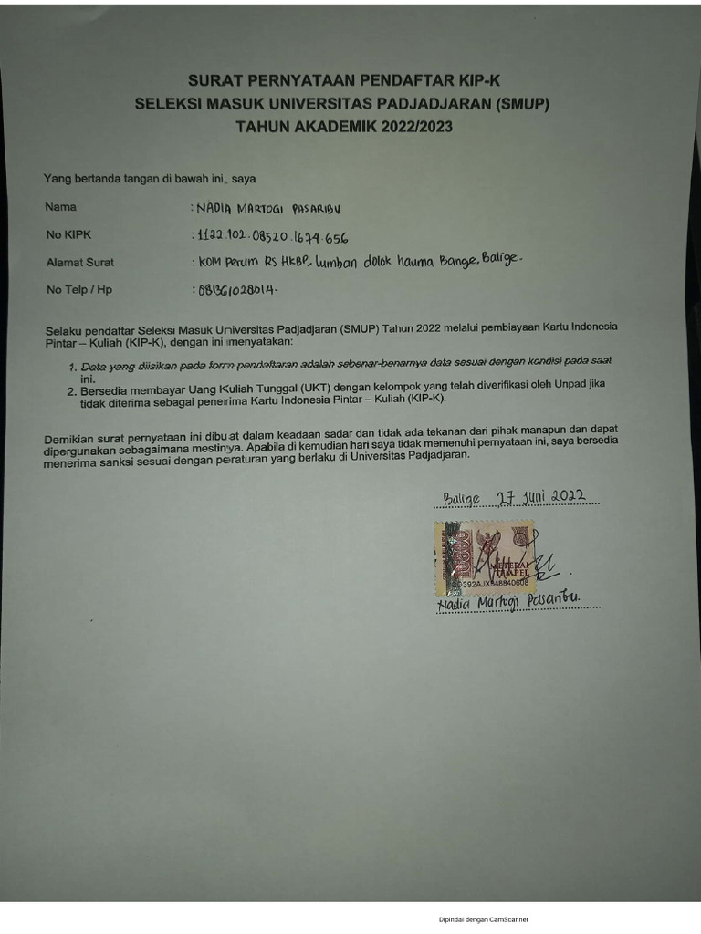 Pernyataan Kipk | PDF