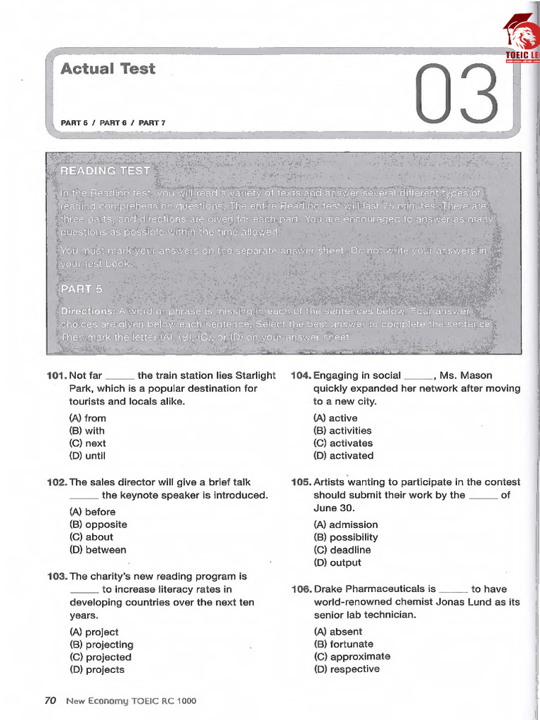 Bí Kíp Max Điểm Toeic Part 5 | PDF