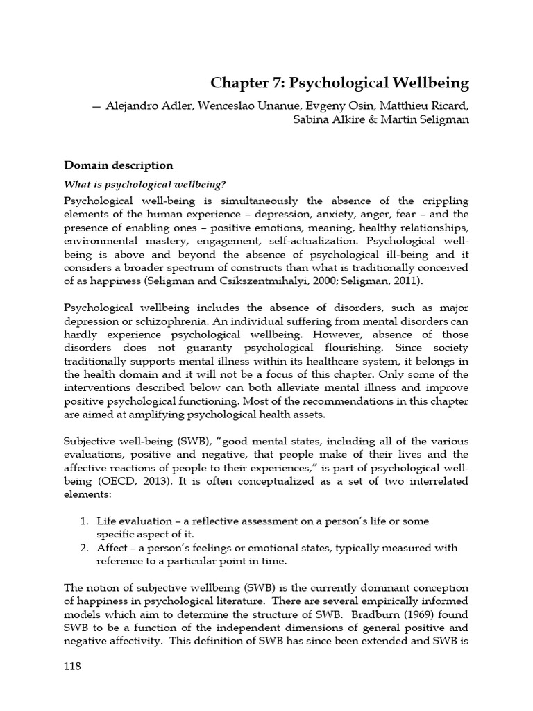 Understanding Psychological Wellbeing | PDF | Well Being | Happiness