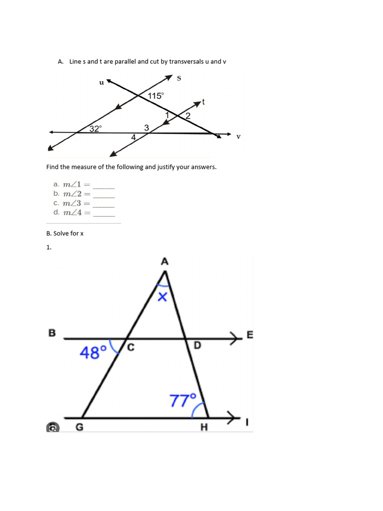 Parallel Lines and Triangles | PDF