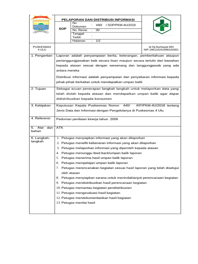 Pelaporan Dan Distribusi Informasi | PDF