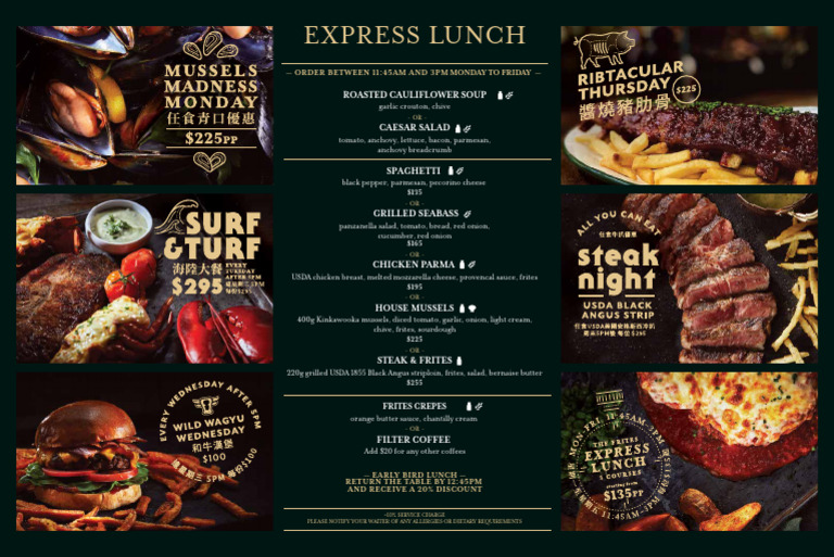 Express Lunch Menu with Discounts | PDF