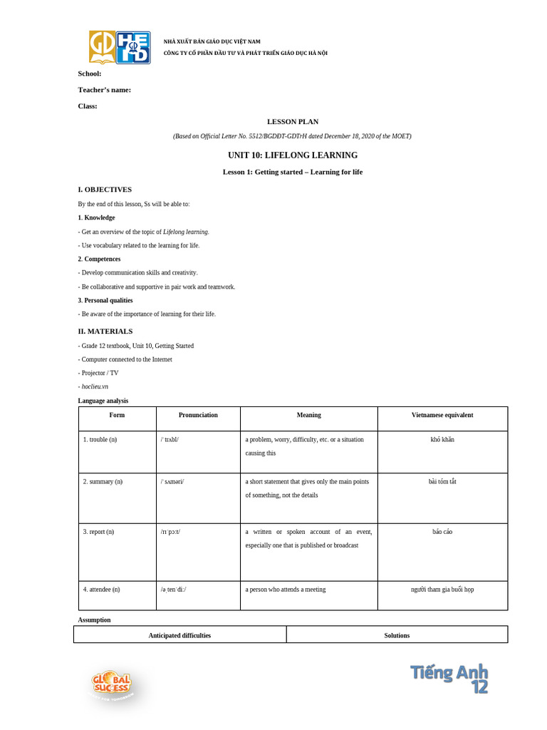 TA12_Unit 10 | PDF | Question | Teachers