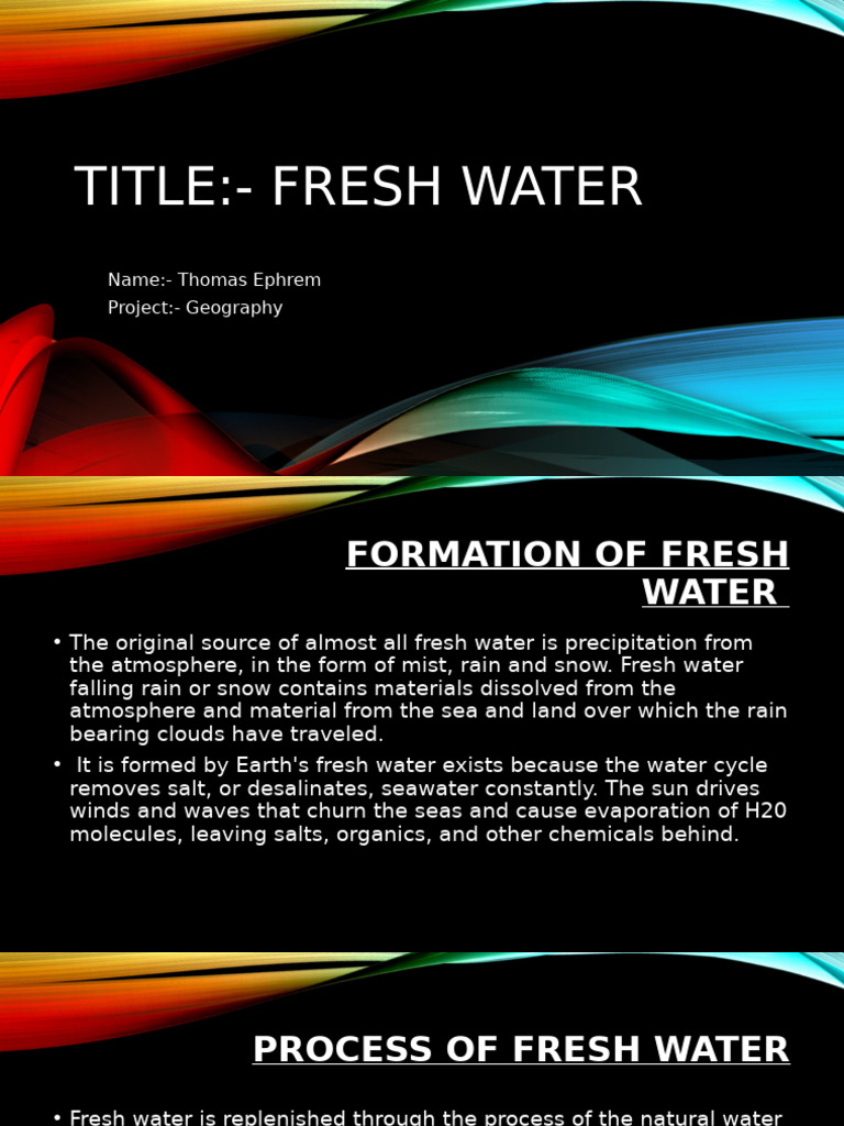 Formation and Benefits of Fresh Water | PDF