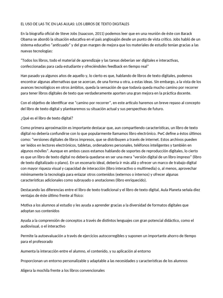 Libros de Texto Digitales en Educación | PDF | Tecnología de ...
