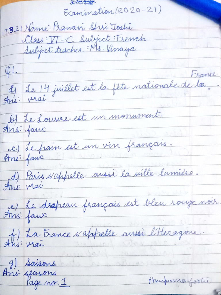 French Examination Paper | PDF