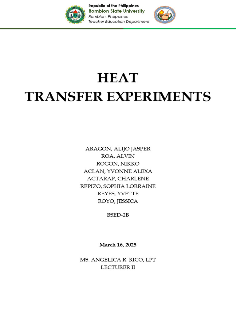 Heat Transfer Mechanisms Experiment | PDF | Heat Transfer | Thermal ...