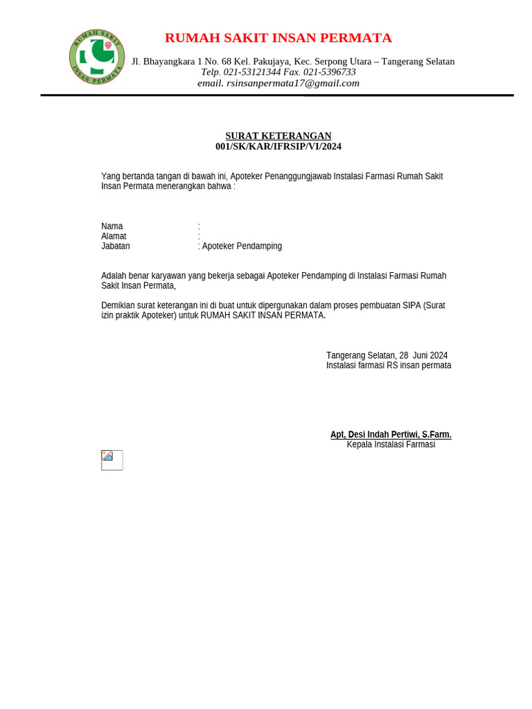 Surat Ket Pegawai 2 | PDF