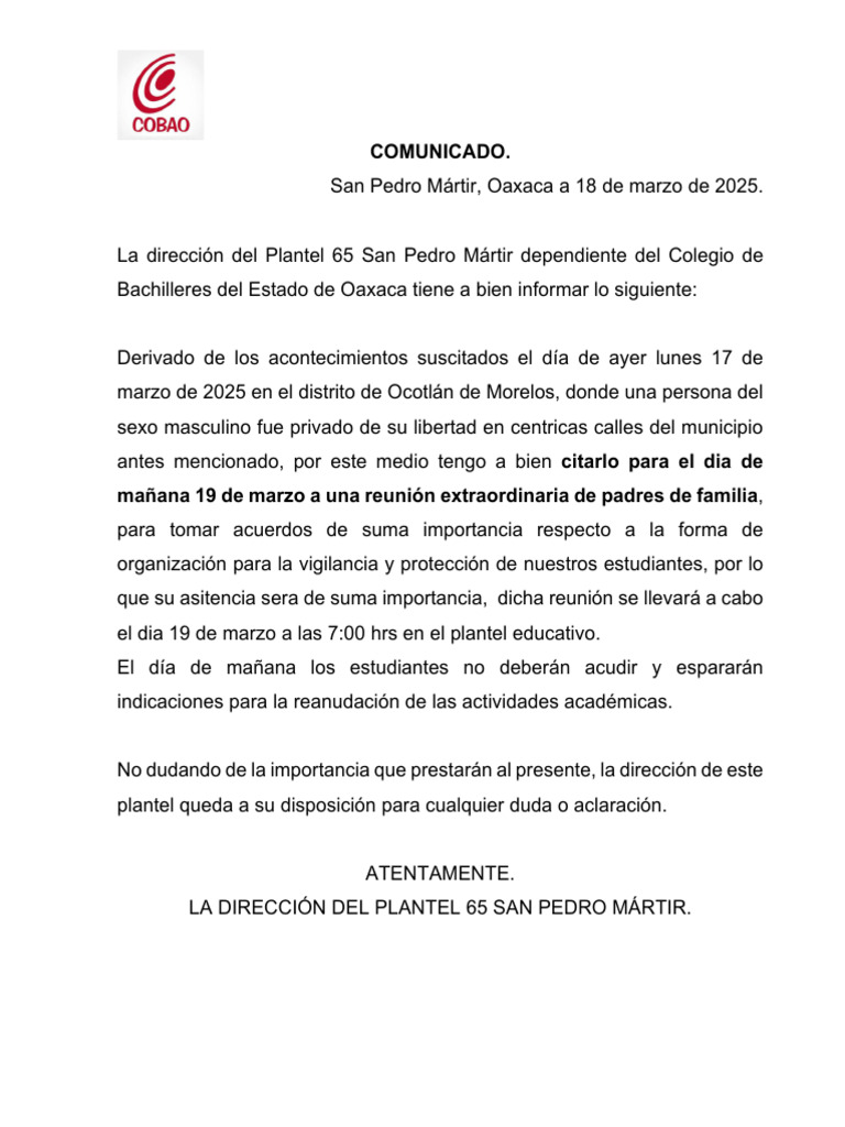 Comunicado - 2 | PDF