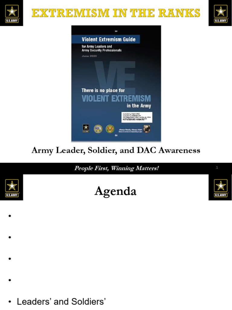 Slides Army Extremism Awareness Discussion Material v3 | PDF | Extremism
