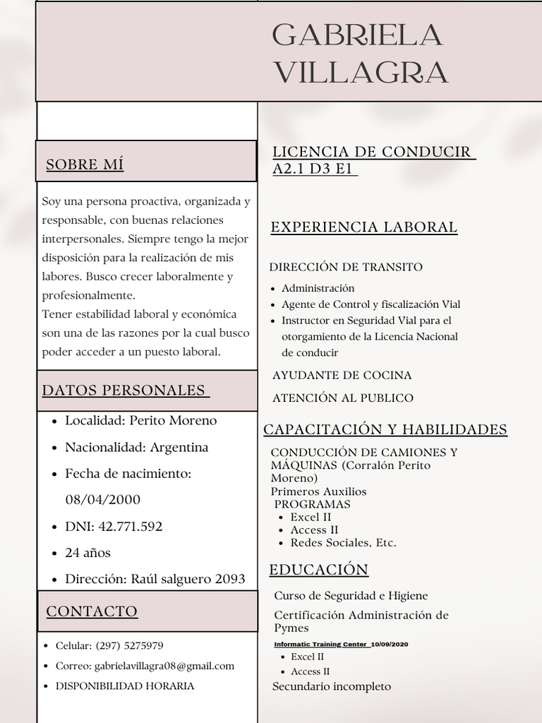 Currículum Vitae GABRIELA VILLAGRA .pdf | PDF