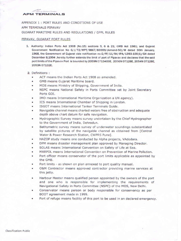 Port Rules and Conditions of Use Marine Revised 11009 | PDF