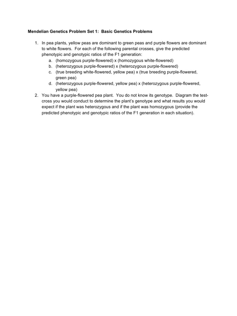 Basic Genetic Problems-1 | PDF