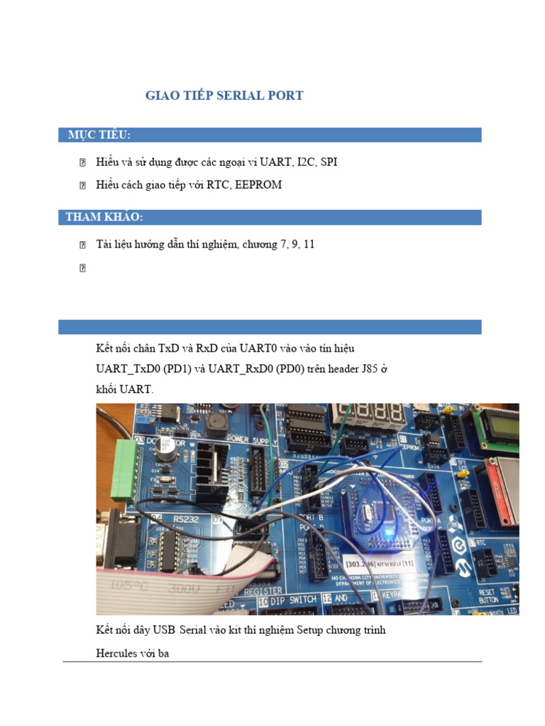 Bao Cao Thi Nghiem Mon Vi Xu Ly Lab 3 Serial Port RTC Eeprom 6287 | PDF