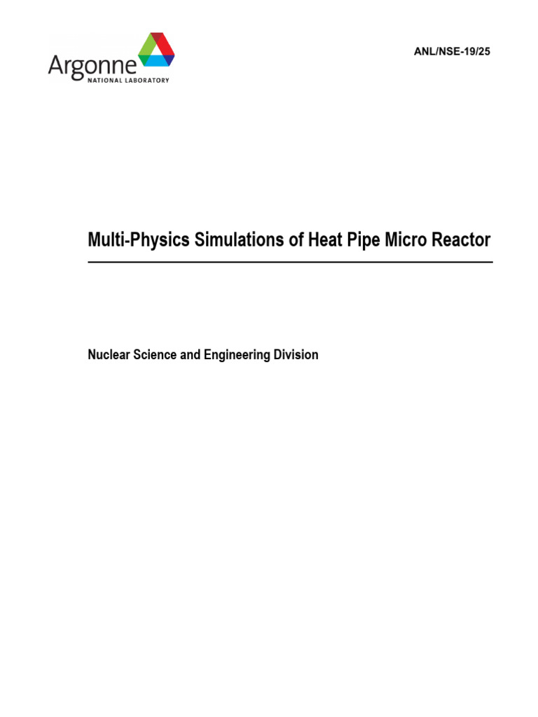 Multi-Physics Simulations of Heat Pipe Micro Reactor | PDF | Nuclear ...