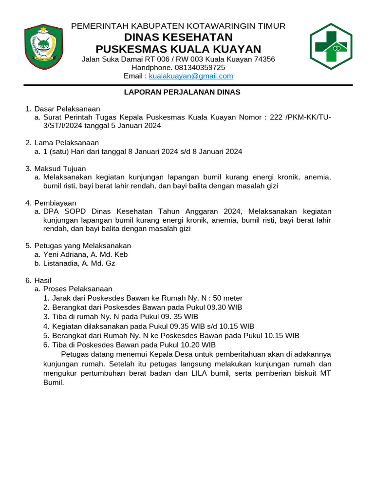 LPD Kunjungan Bumil KEK 2024 | PDF