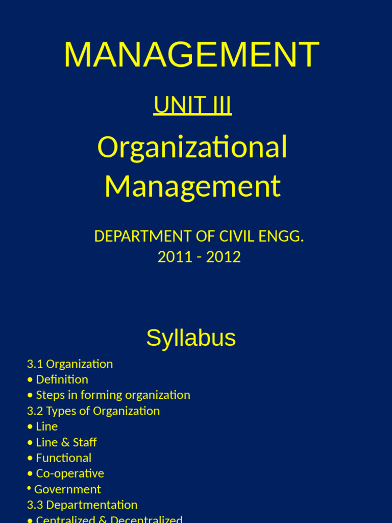 Organizational Management Overview | PDF | Partnership | Cooperative